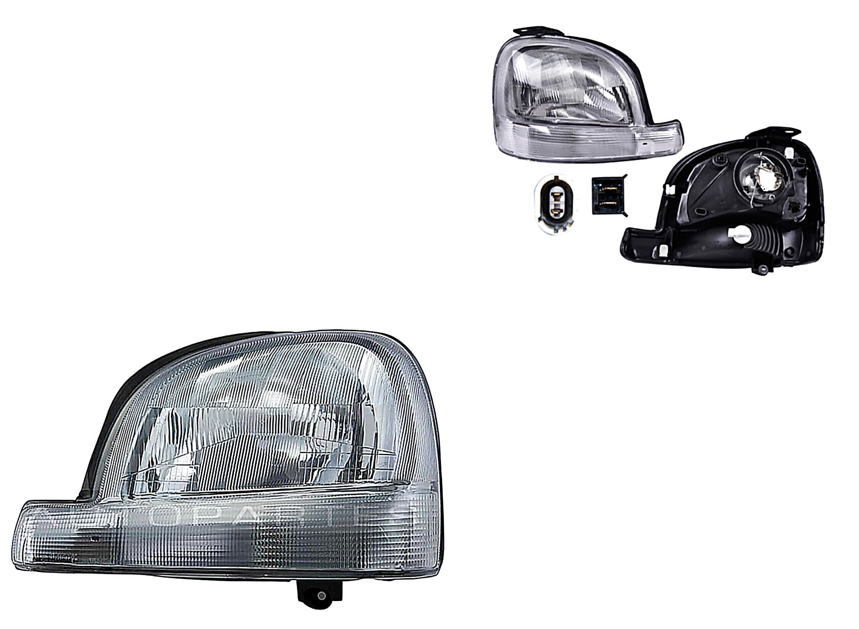 Par de Faros Delanteros Kangoo 2008 Renault C/Cto Blanco Genérica ...