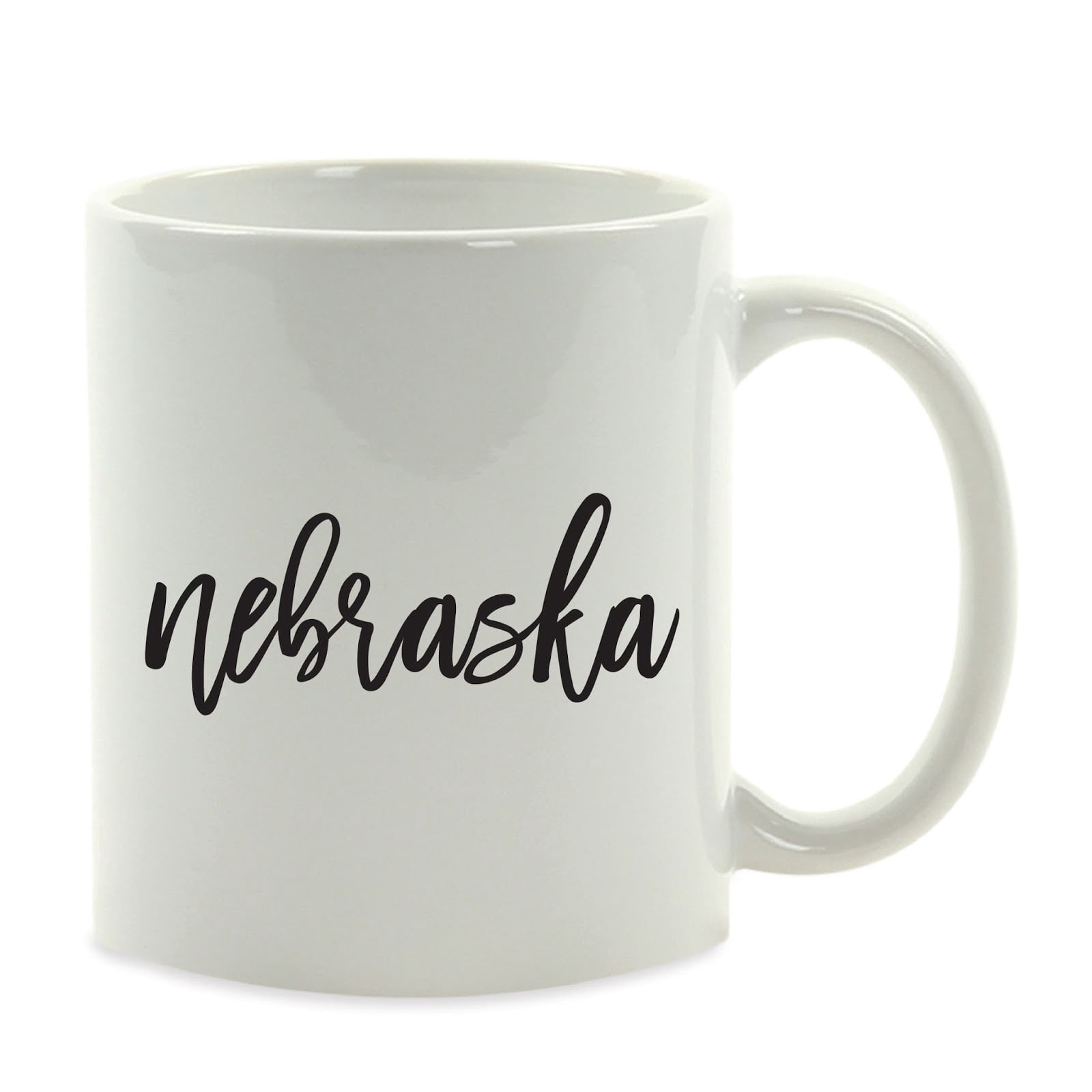 Koyal Wholesale Black Calligraphy Nebraska US State Ceramic Coffee Mug ...