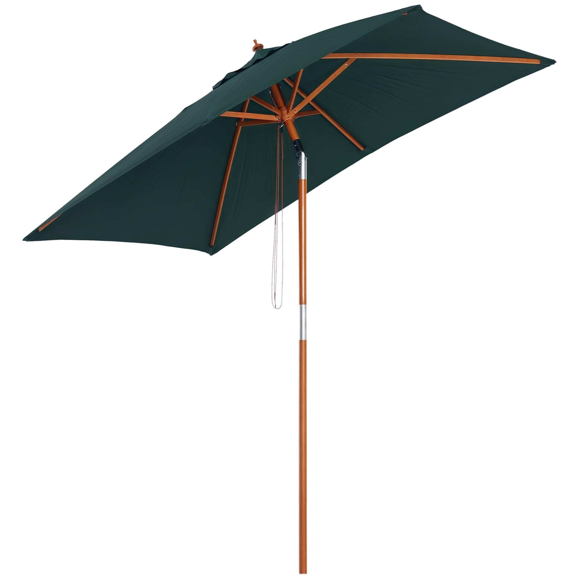 Click here for Outsunny 6.6x5ft Fir Wooden Patio Umbrella With Ti... prices