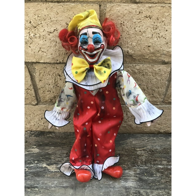 Ooak Sitting Evil Clown Creepy Horror Doll Art By Christie Creepydolls