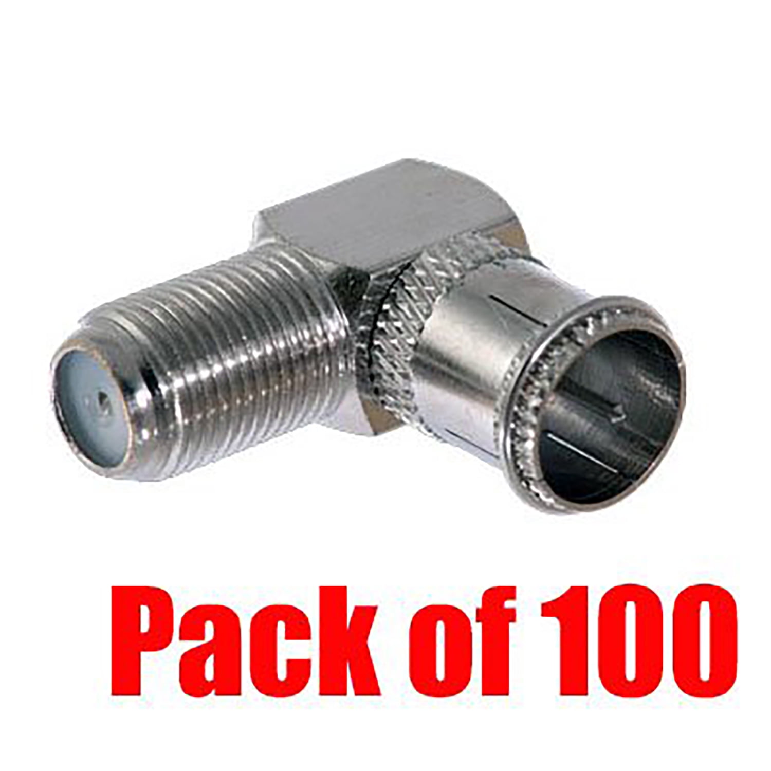 iMBAPrice (Pack of 100) Right Angle F-Jack to F-Quick Push On Plug ...