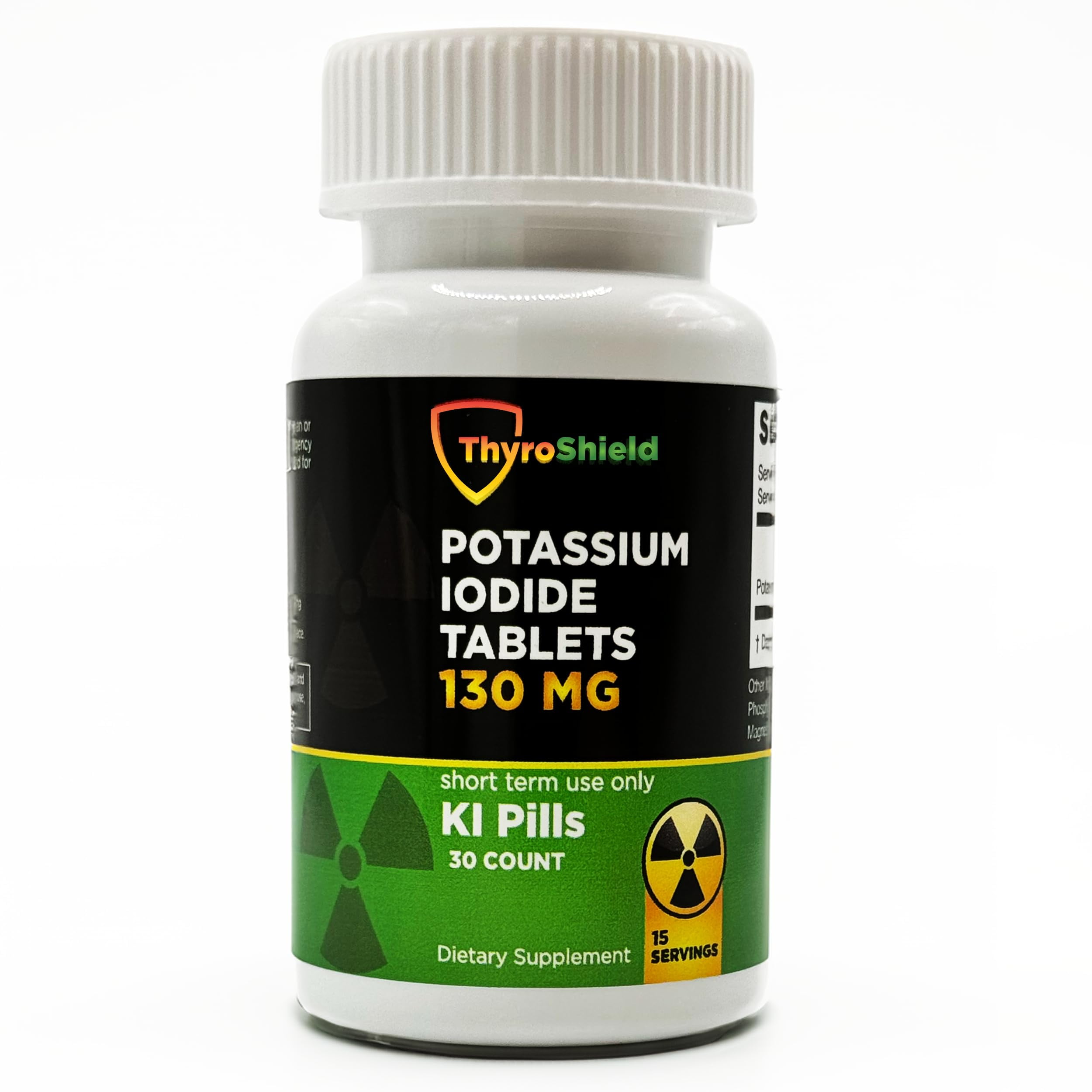 Tabletas de yoduro de potasio ThyroShield 130 mg de yodo (30 tabletas ...
