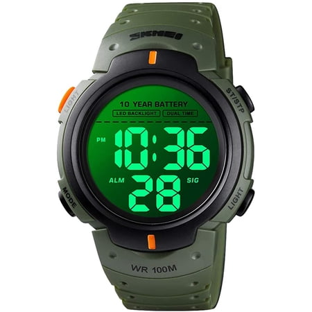 Men's Digital Sports Watch LED Screen Large Face Military Watches ...
