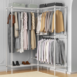 Magshion Heavy Duty Clothes Rack L-Shaped Clothing Rack for Corner ...
