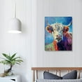 Colored Animal Canvas Wall Art Street Art Graffiti Free Heights Cow ...