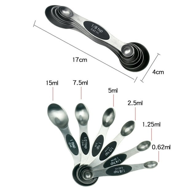 JQSM Measuring Spoons, Double Ended Stainless Steel Measuring Teaspoon ...
