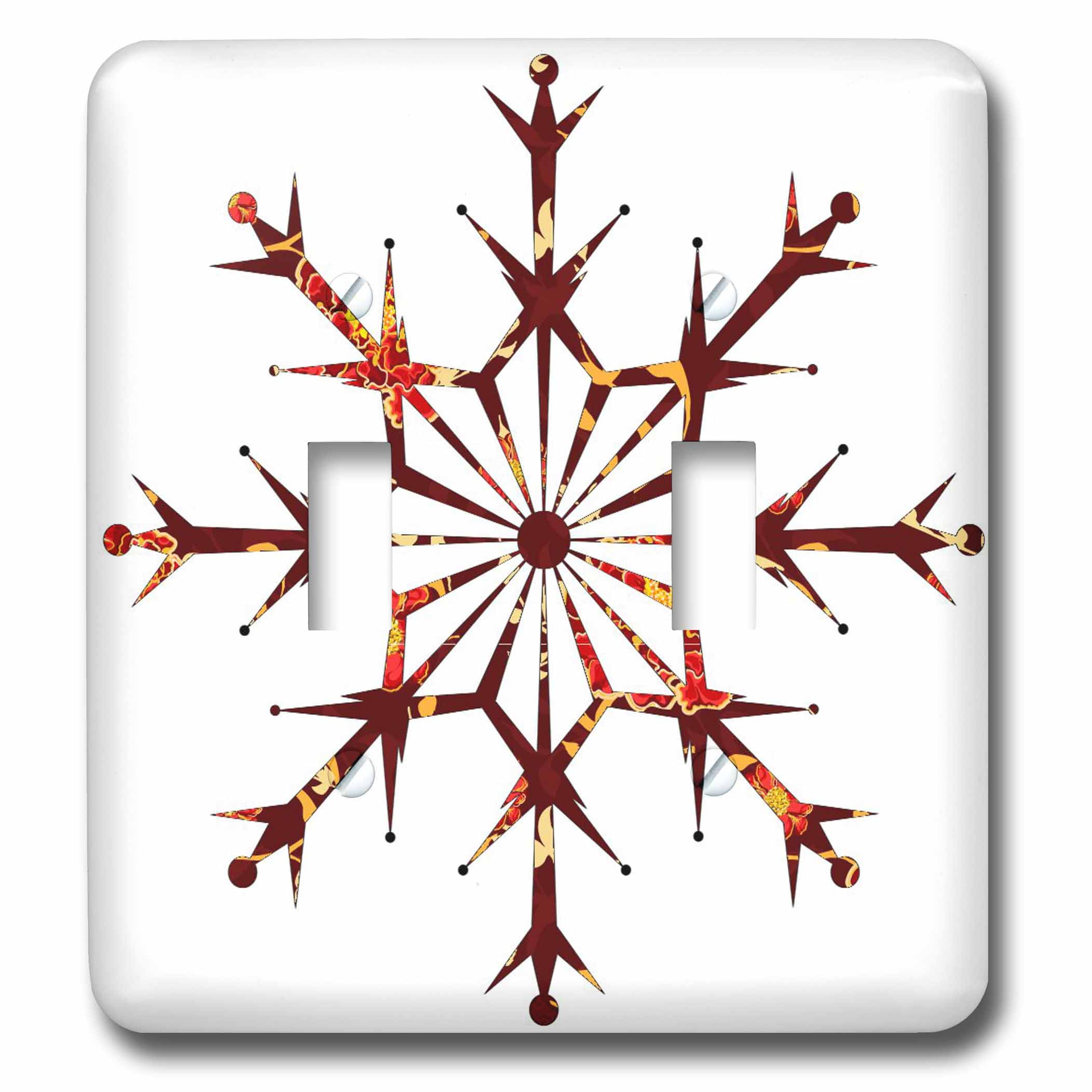 Cocoa Red and Orange Patterned Barbed Snowflake double toggle switch ...