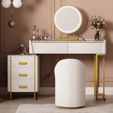 ZAFLY Makeup Vanity Desk With Mirror And Lights, Modern Make Up Vanity ...
