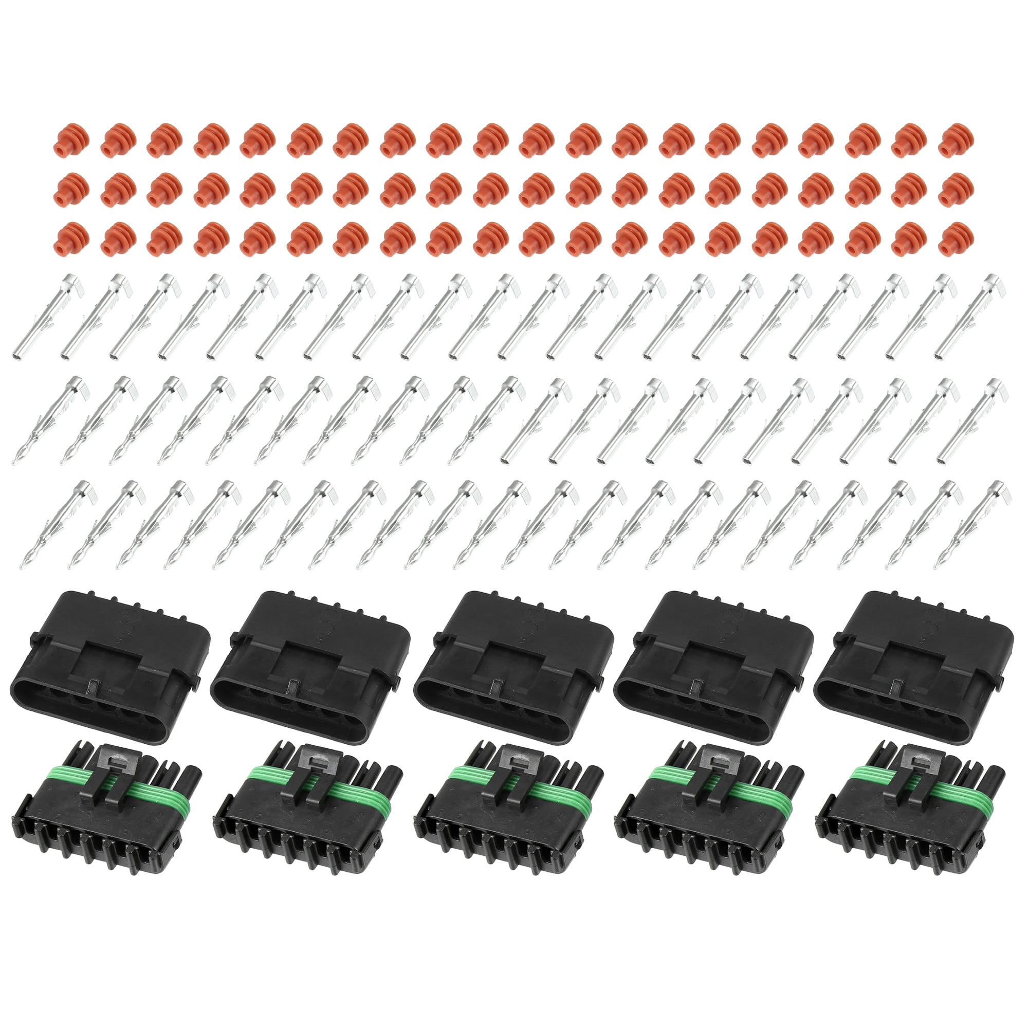 5 Kit 6 Pin Way Waterproof Electrical Connector Series Terminal 12 AWG ...