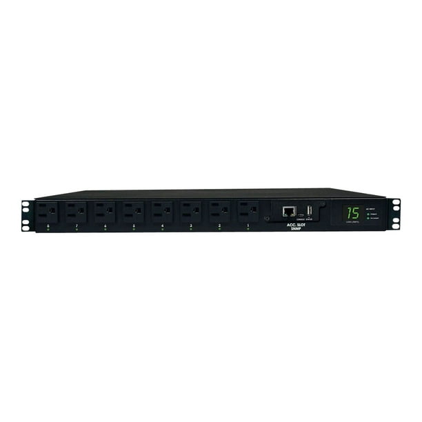 Tripp Lite PDU Switched ATS 120V 1.4kW 15A 5-15R 8 Outlet 2 5-15P 1URM ...