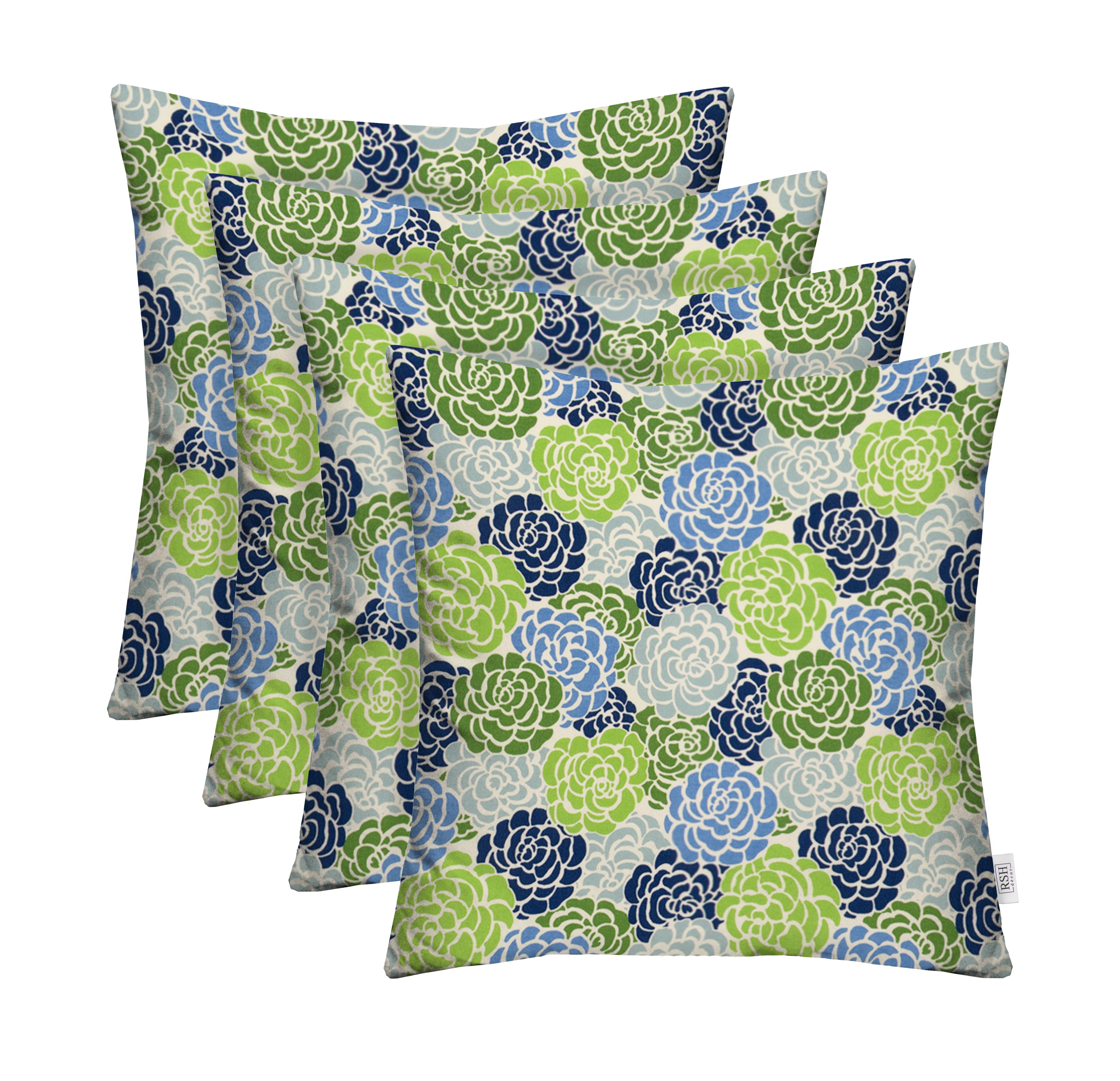 RSH Décor Indoor Outdoor Set of 4 Pillows, 24" x 24", Livi Courtyard ...