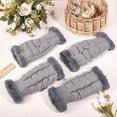 2 Pairs Acrylic Fiber Yarn Knitting Fingerless Gloves Soft Edge Winter ...