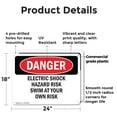 (2 Pack) Electric Shock Hazard Risk Swim At Your Own Risk OSHA Danger ... (2 Pack) Electric Shock Hazard Risk Swim At Your Own Risk OSHA Danger ...