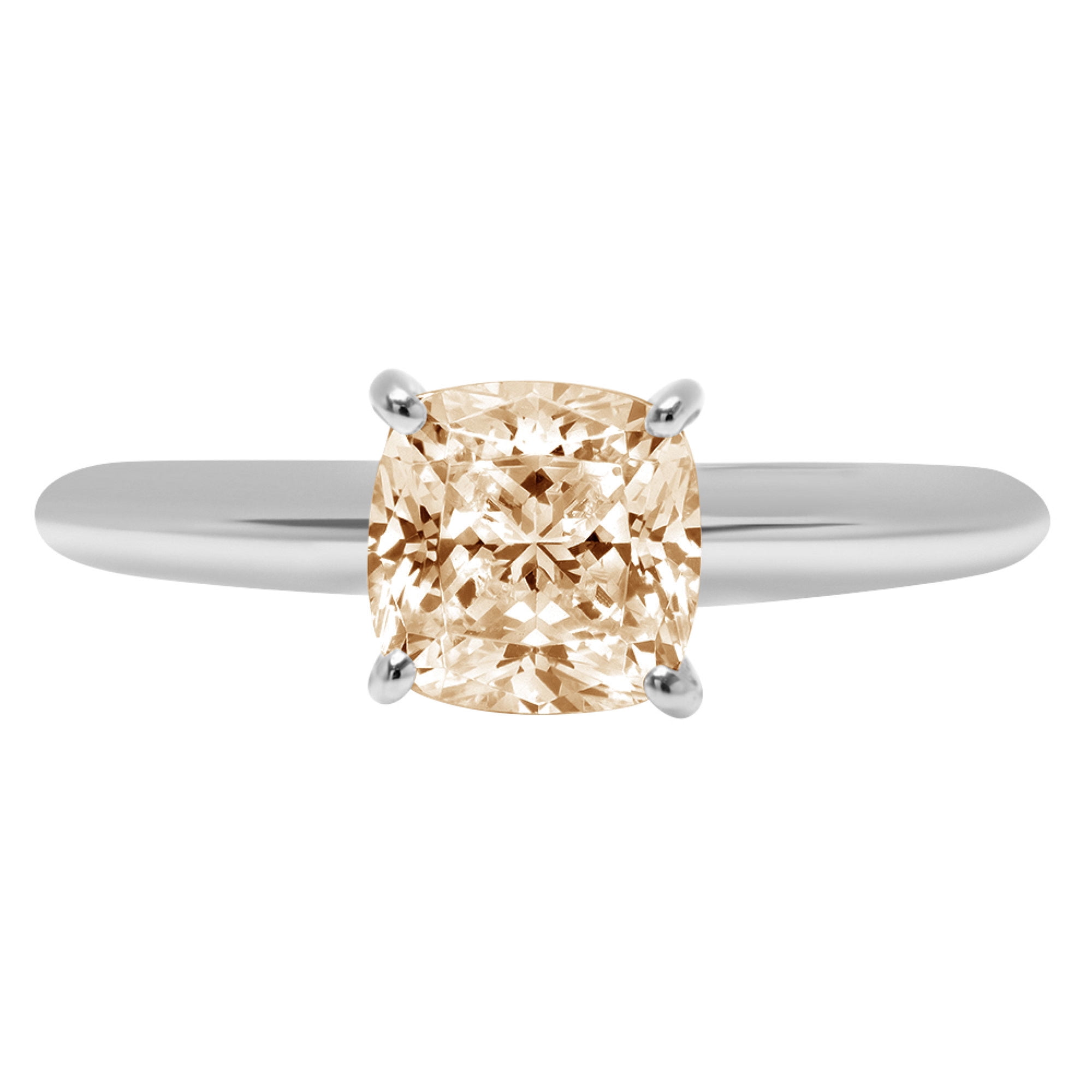 2.5ct cushion cut yellow moissanite 18k white gold anniversary ...