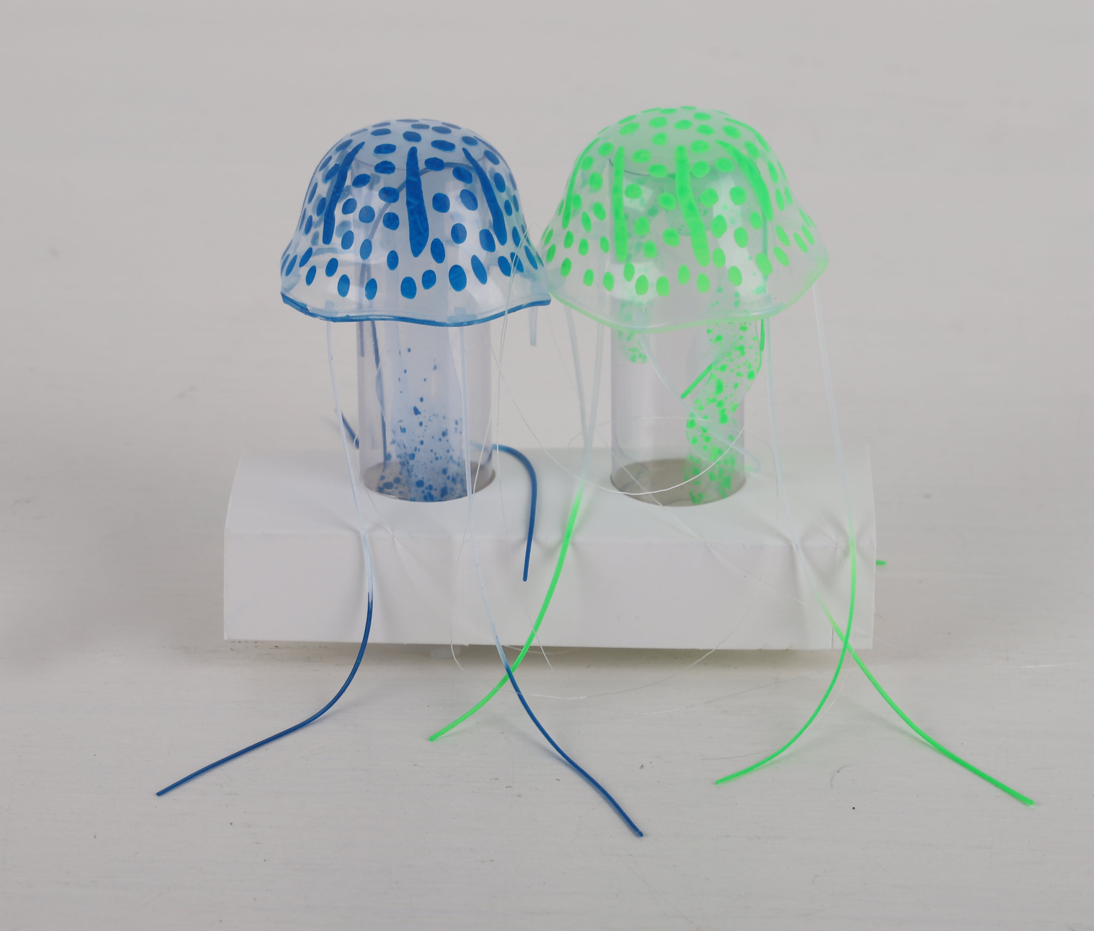 Aqua Culture Set of 2 Silicone Jelly Fish Floating Aquarium Decorations ...