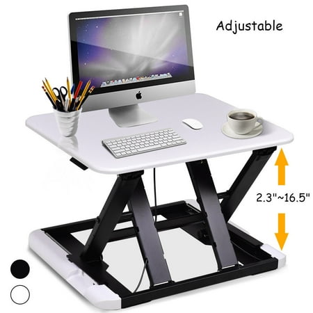 Gymax Adjustable Height Sit/Stand Desk Computer Lift Riser Laptop Work ...