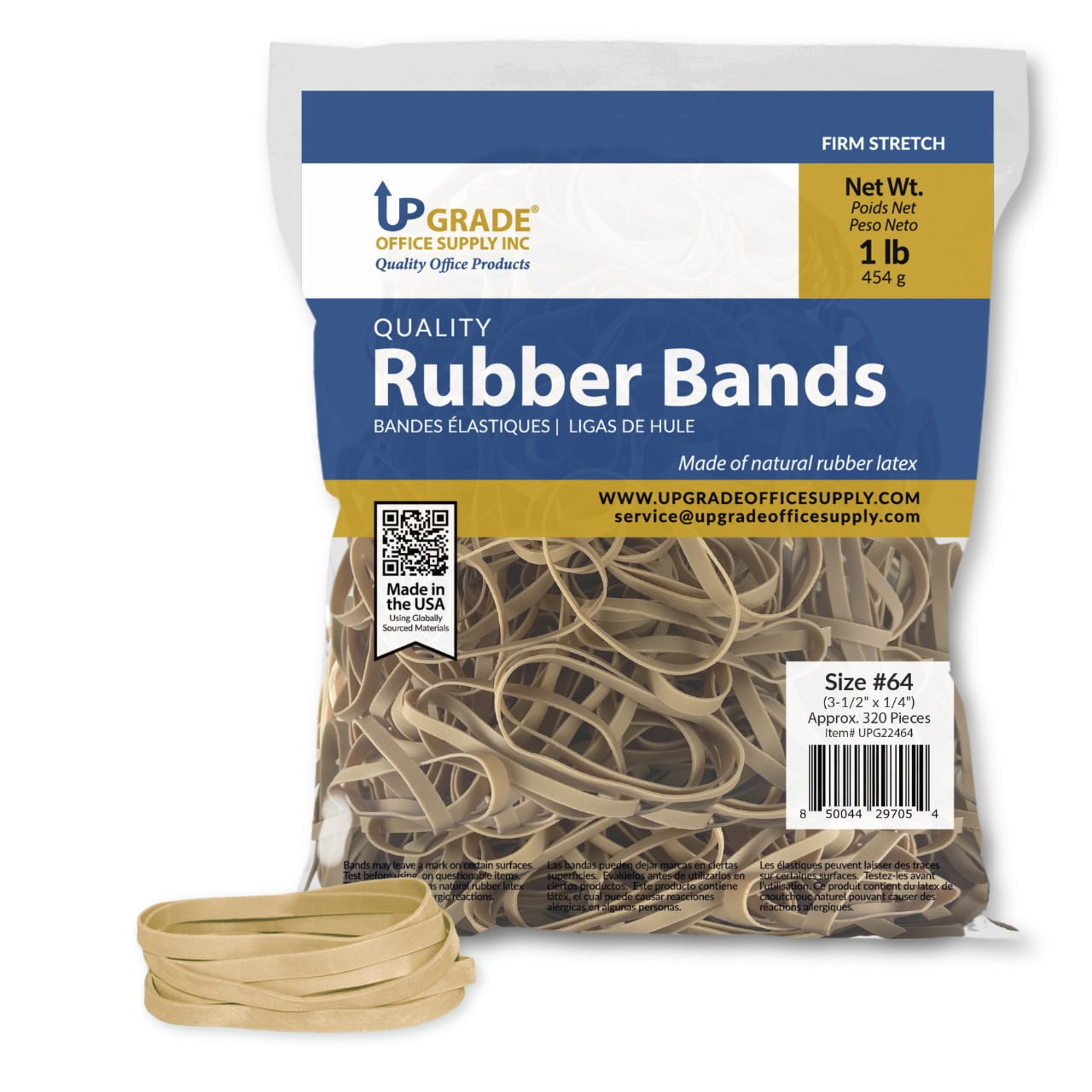 Upgrade Office Supply UPG22464 Rubber Bands, Size #64 (3-1/2" x 1/4 ...