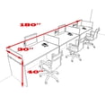 Three Person Divider Modern Office Workstation Desk Set, #OT-SUL-SP8 ...