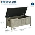 39.4-Inch Storage Bench with Cushion, Flip-Top Entryway Bench with 2 ...