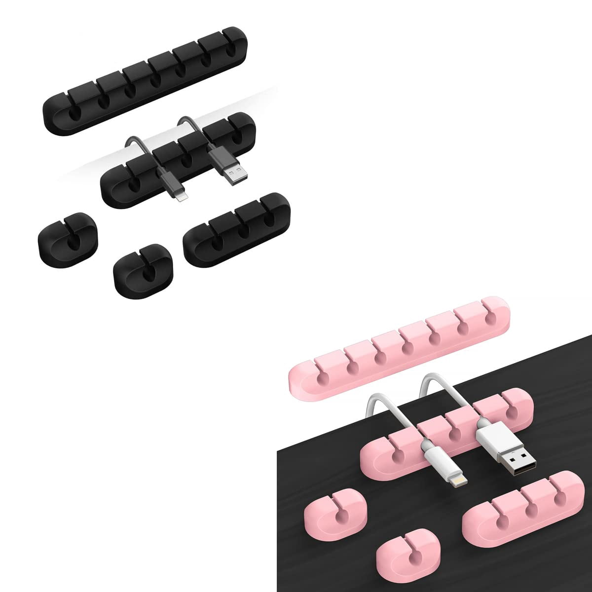 Cord Organizer Clips Cable Holder - 5 Packs Self Adhesive Cable ...