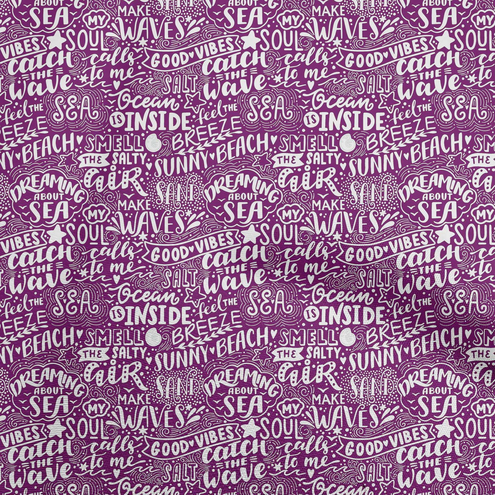 oneOone Velvet Purple Fabric Writing Text Fabric For Sewing Printed ...