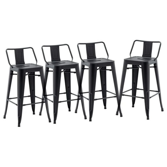 26 inch Metal Bar Stools Set of 4 Modern Counter Height Stools with ...