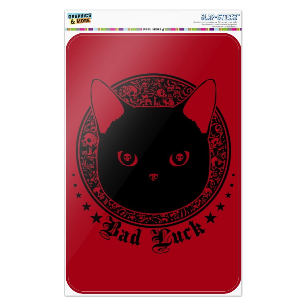 Bad Luck Black Cat with Skull Bones Home Business Office Sign - Walmart.com