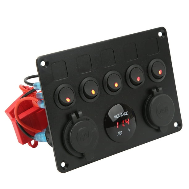 Waterproof Rocker Switch Panel,5 Gang Switch Panel On Off Switch Panel ...