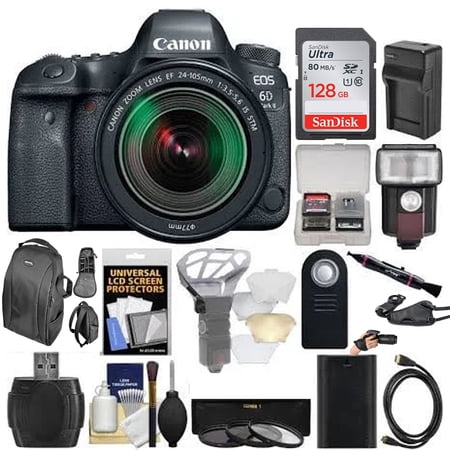 Canon EOS 6D Mark II Wi-Fi Digital & EF 24-105mm IS STM Lens with 64GB ...