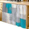 Abstract Art Cabinet Curtains 35" W x 35" L Retro Blue Grey Graffiti ...