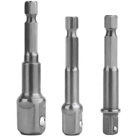 Set of 3 hex adapters for cordless screwdrivers 1/4 ", 1/2", 3/8 ...