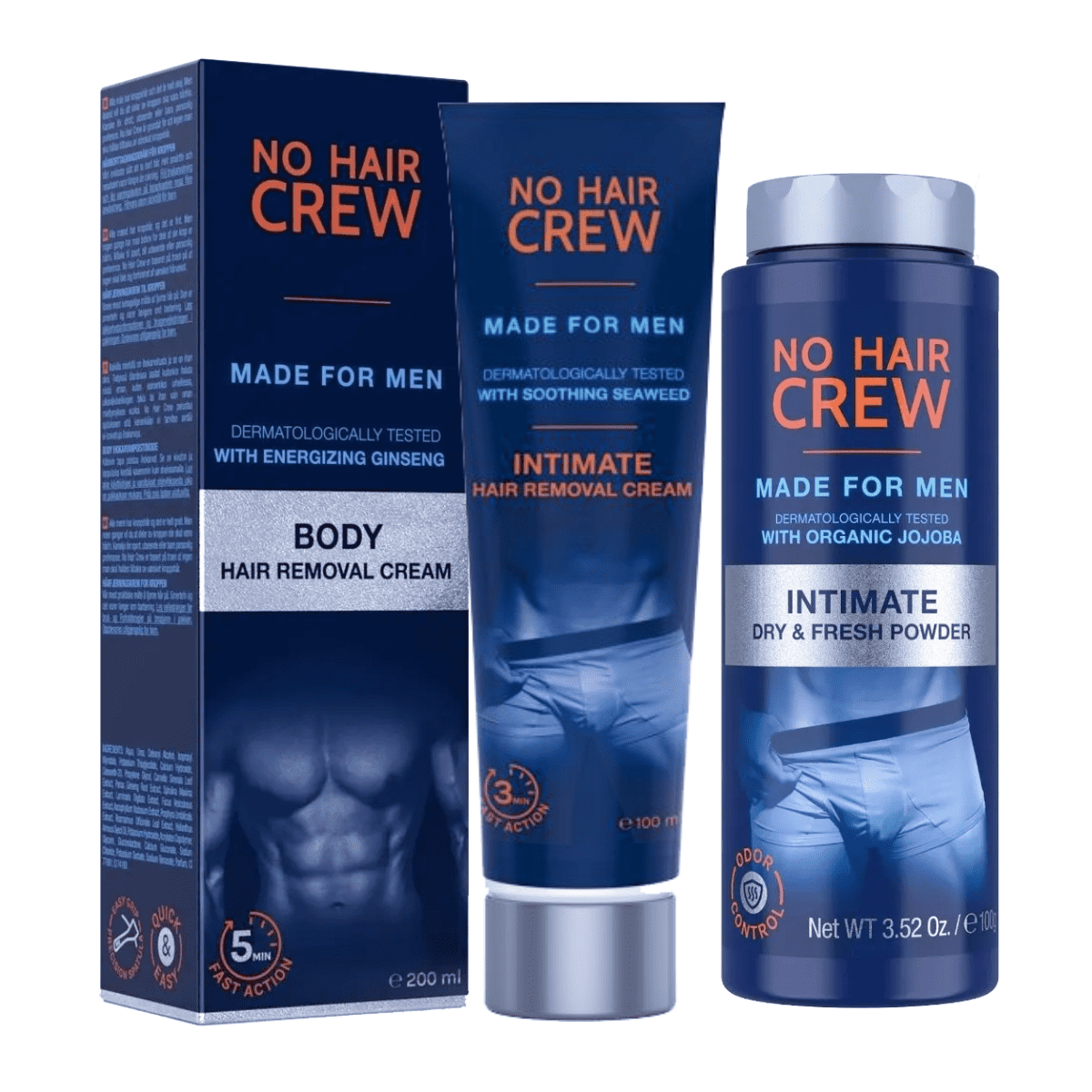 Crema NO HAIR CREW Tripack 1 crema intima + 1 crema corporal + 1 polvo ...