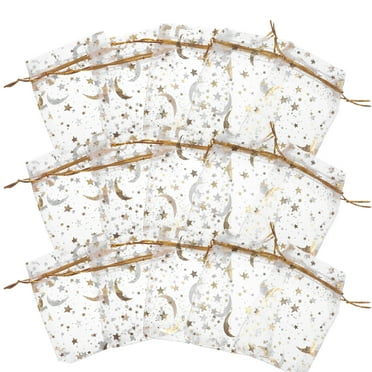 100pcs Small Drawstring Mesh Gift Bags Organza Bags 2.8x3.5" Pouches ...