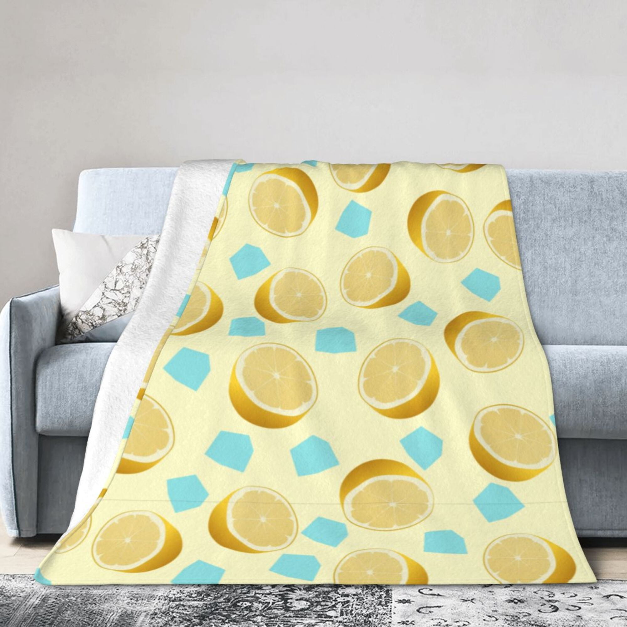 DouZhe Ultra-Soft Micro Fleece Lightweight Flannel Bed Blanket, Lemon ...