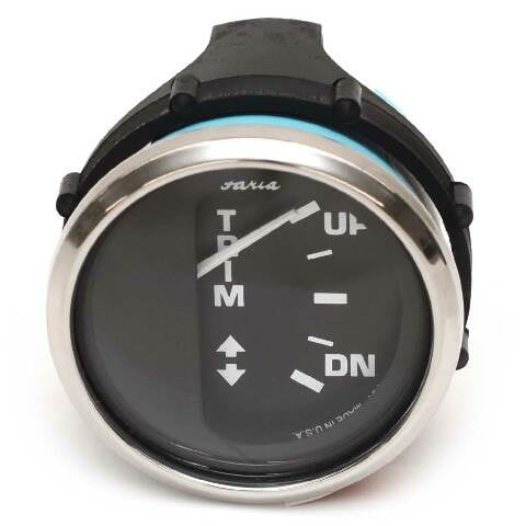 Faria Boat Trim Gauge GP4543A | 2 Inch Euro Black SS Evinrude Johnson ...
