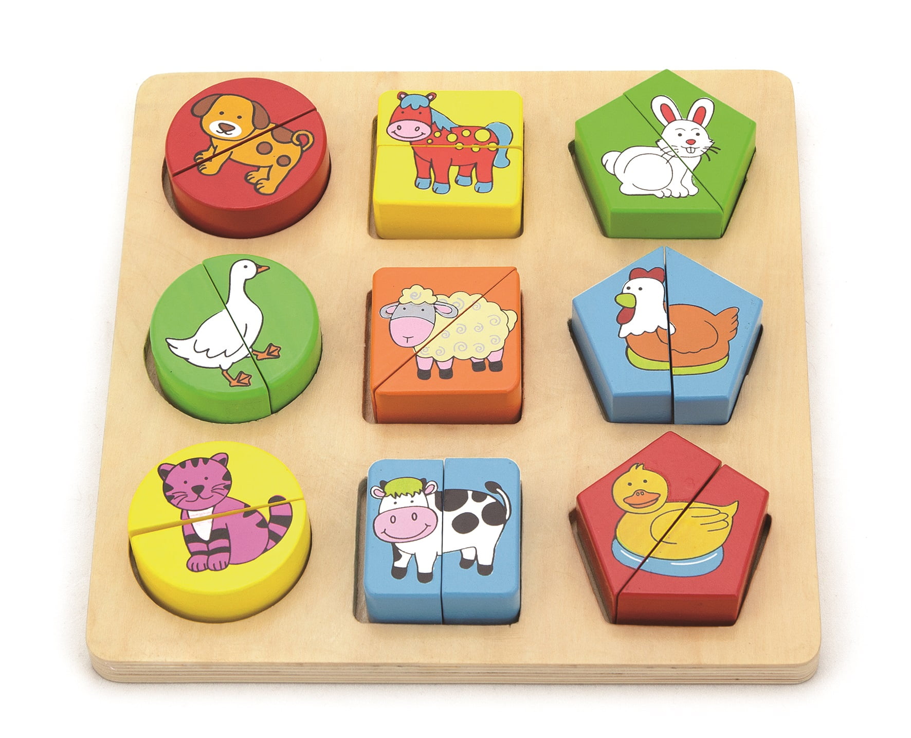 Shape Block Puzzle / Color and Shape Sorter - Farm Animals | Walmart Canada
