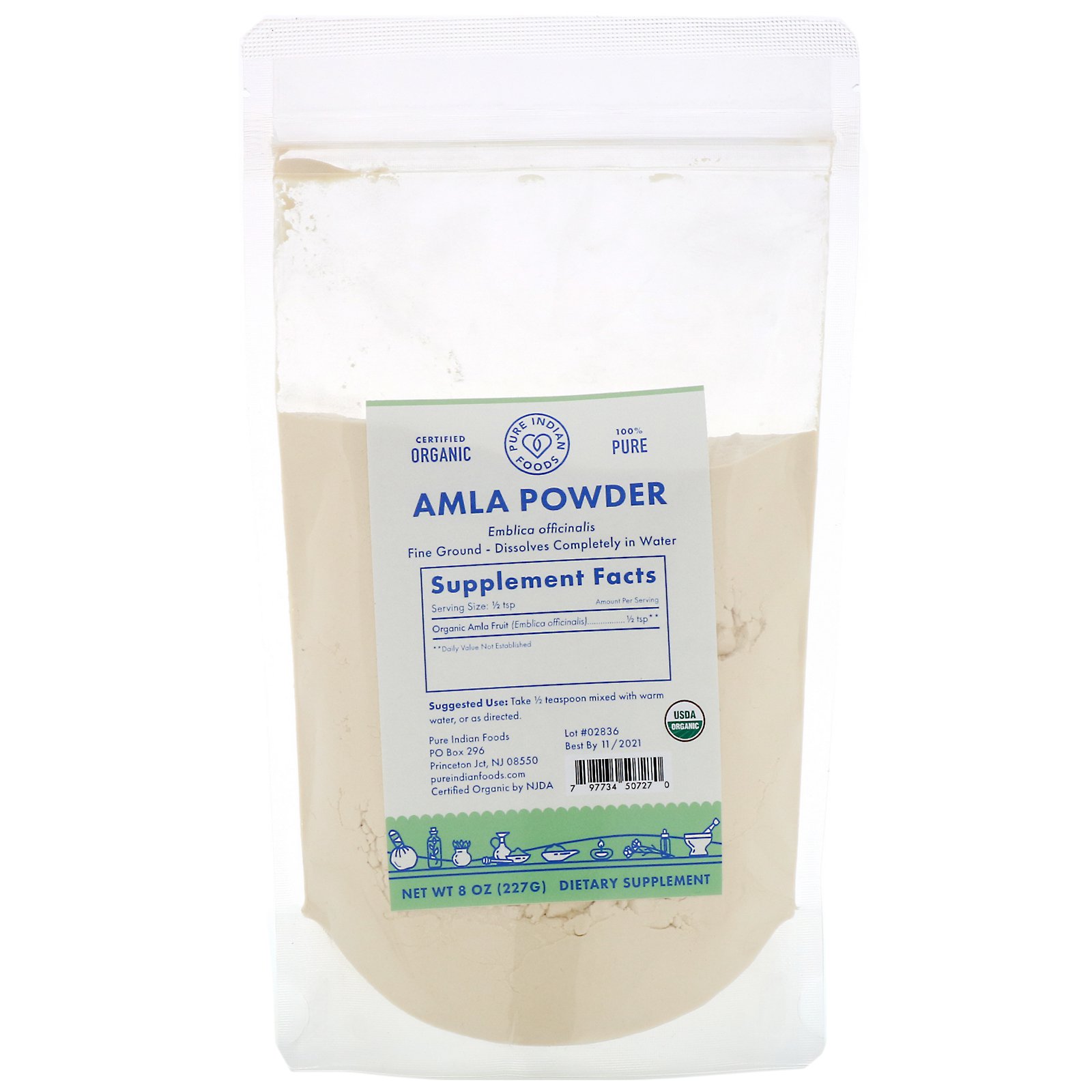 Pure Indian Foods Organic Amla Powder, 8 oz (227 g) - Walmart.com ...