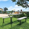 Dextrus Heavy-Duty Picnic Table Set, Weatherproof Resin, Sturdy Steel ...