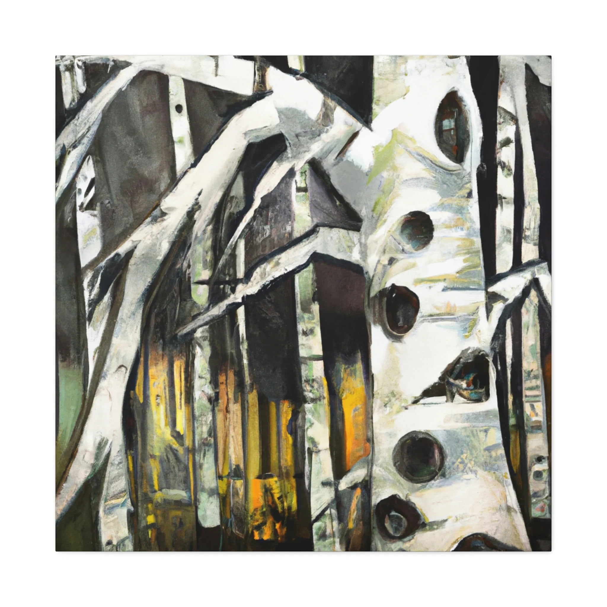 Birch Tree Expressionism - Canvas - Walmart.com