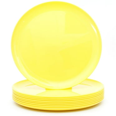 Youngever 10 Inch Plastic Plates, Large Plates, Dinner Plates, Set of 9 ...