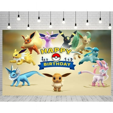 Pokemon Happy Birthday Anime Cartoon Theme Backdrops Banner Birthday ...