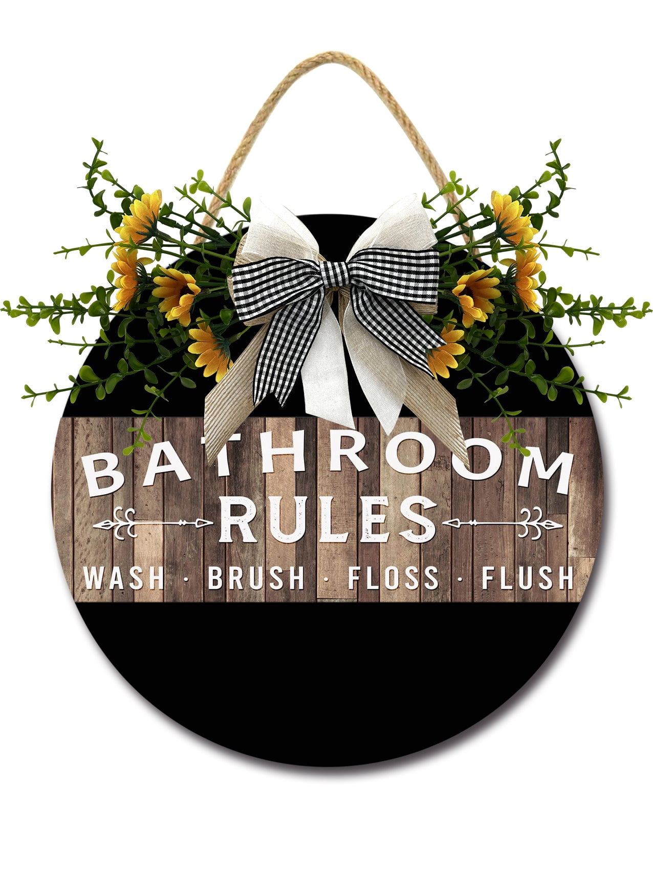 Eveokoki Bathroom Rules Signs for Bathroom Decor- Modern Farmhouse ...