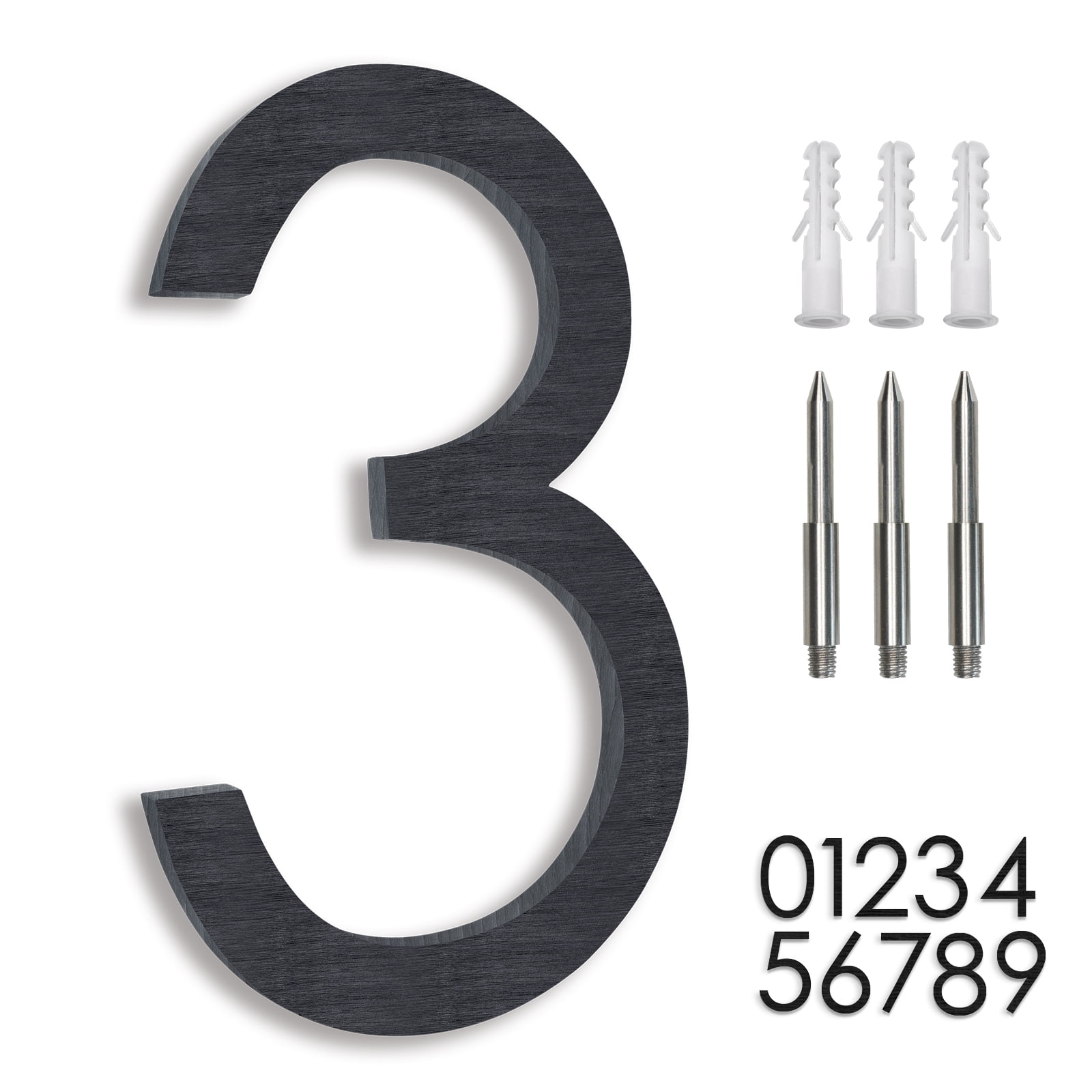8" Address Numbers For House,Modern House Numbers Large Black Exterior ...
