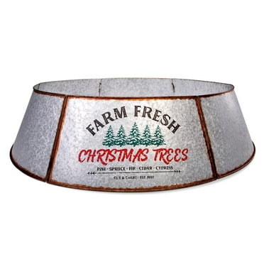 Hallops Galvanized Christmas Tree Collar - (White, Standard Size ...