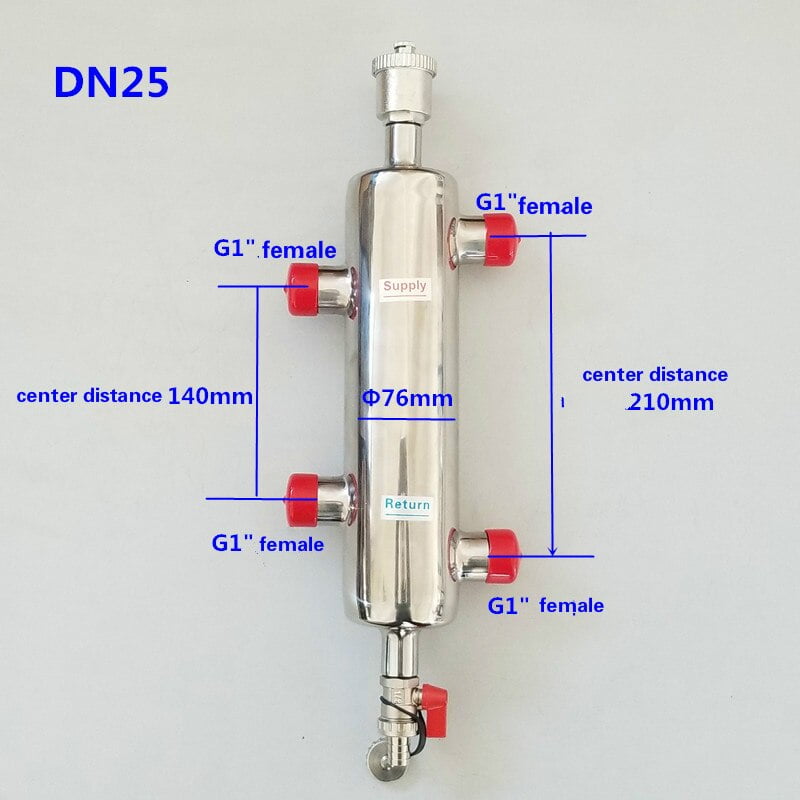 DN25 stainless steel 304 tank floor heating decoupling tank Water ...