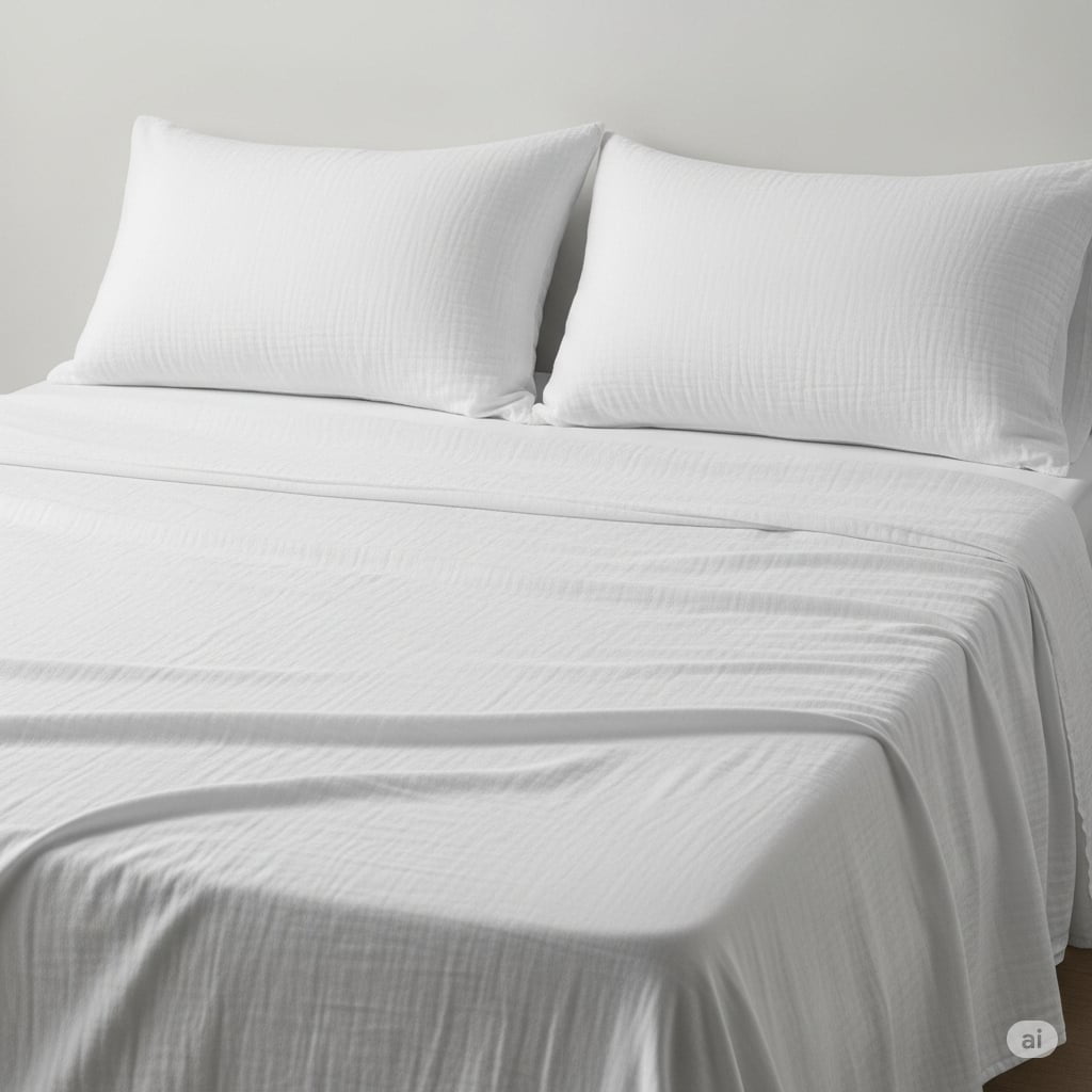 Click here for Q Vita Muslin Cotton Sheet Set  Queen  4-Piece Bed... prices