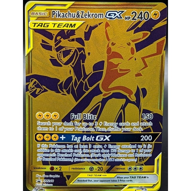 Pikachu & Zekrom GX SM248 Sun & Moon Promo Rare NM Regular Size Card - Walmart.com