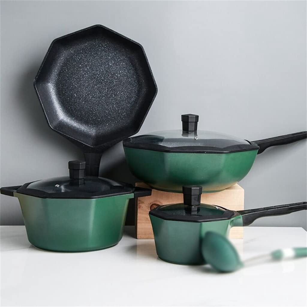 Octagonal Cookware Set Non-Stick Wok Pan Induction Cooker Gas Stove ...