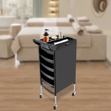 OmySalon Salon Trolley Cart with Wheels, 5 Drawers, Hair Cart Rolling ...