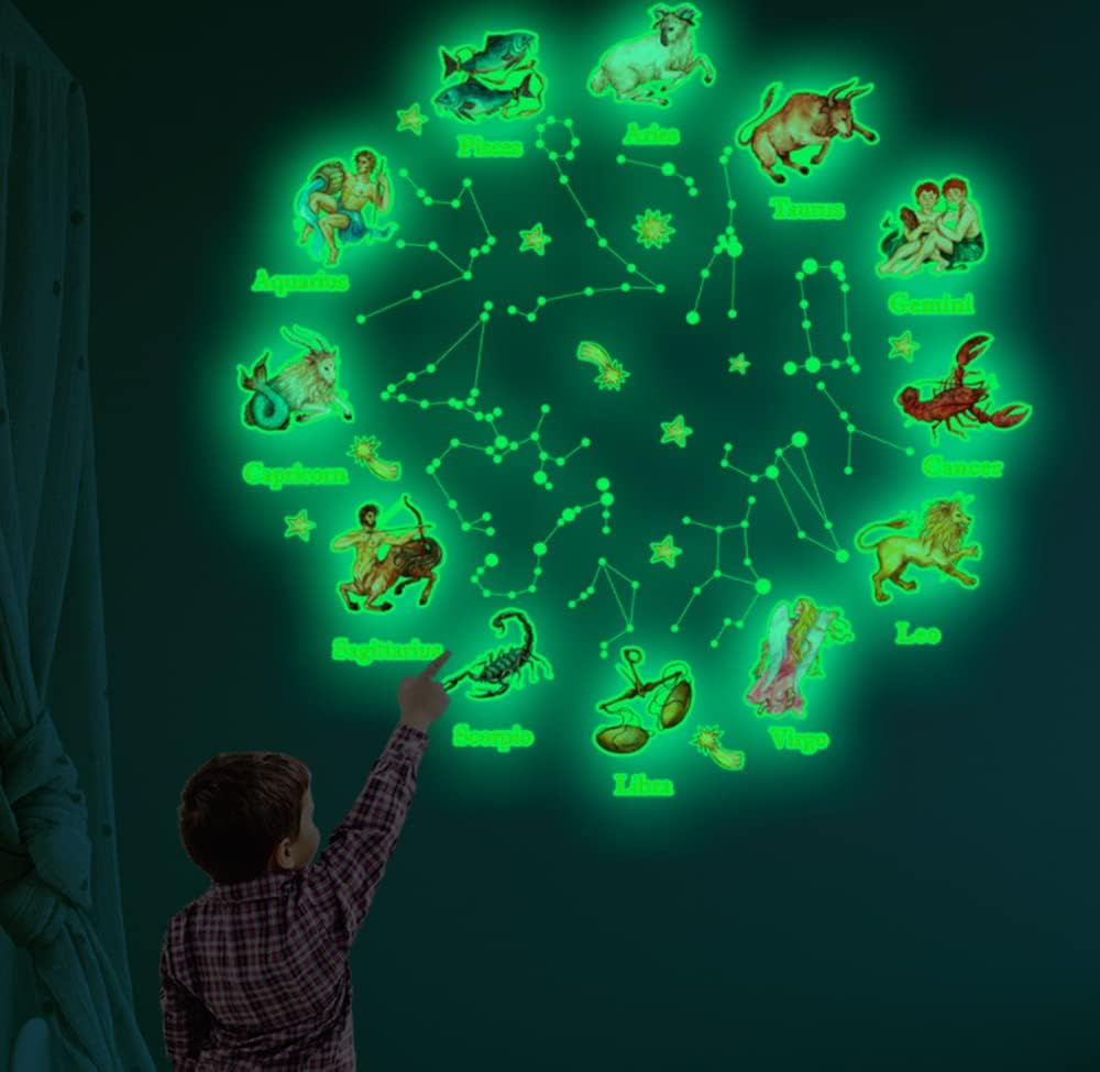 LINLIN Wall Stickers, Glow in The Dark Star, Glow in The Dark Moon for ...